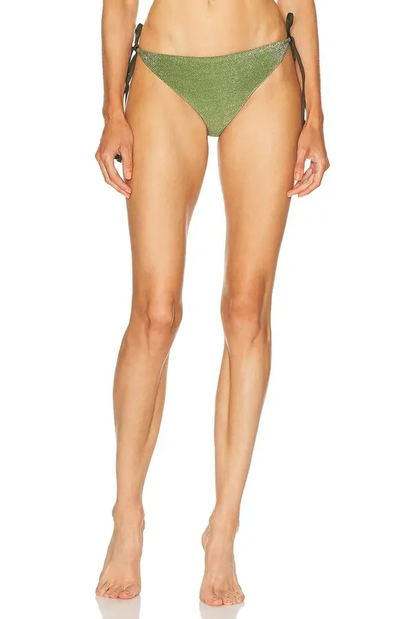 Johanna Ortiz Shimmering Sagrado Bikini Bottom - Maguey Green