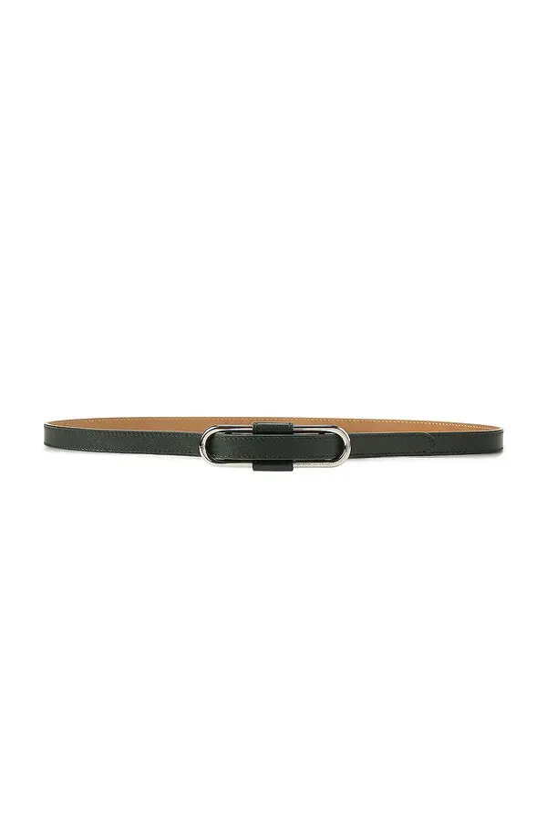 Ralph Lauren Calfskin Skinny Belt With Oval Buckle - Regent Green