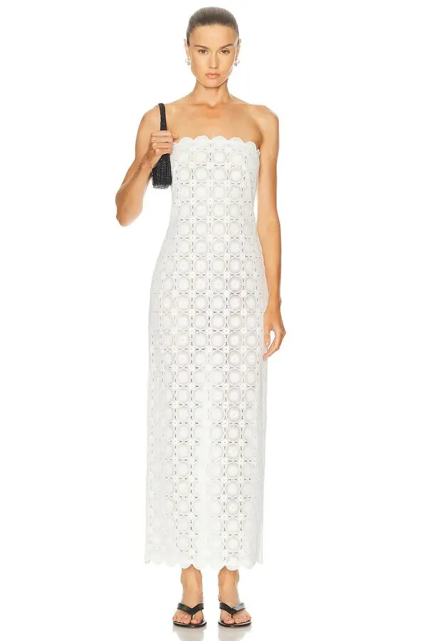 ST. AGNI Doily Column Dress - White