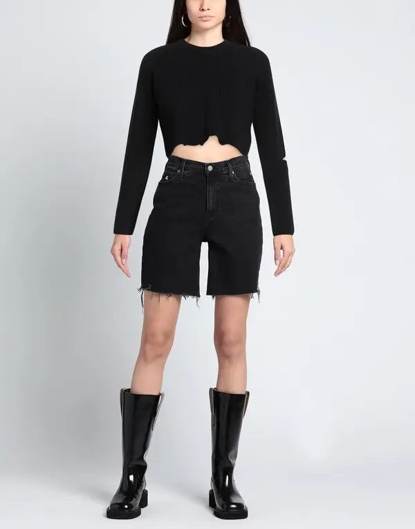 A PAPER KID Ribbed-knit Cropped Sweater