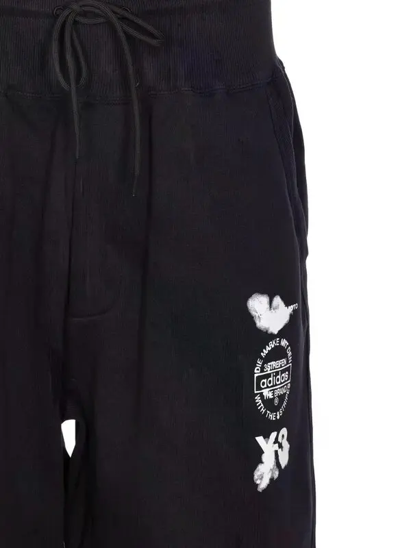 Y3 Graphic-logo Cuffed Trousers