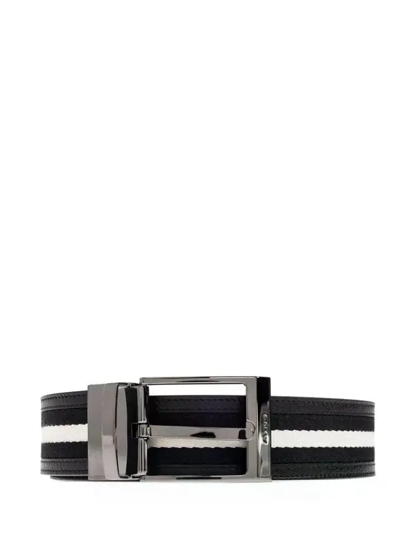 Bally Striped Reversible Belt - Black