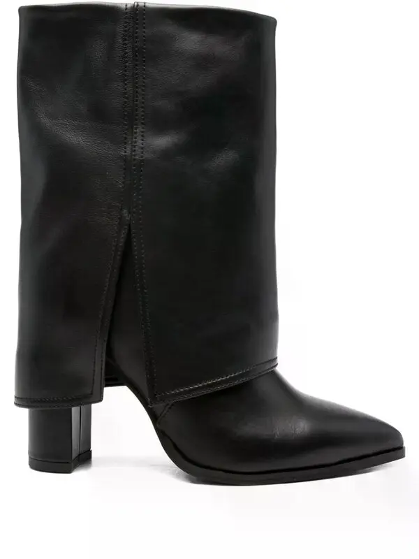 GISEL MOIRE 90mm Foldover Leather Ankle Boots
