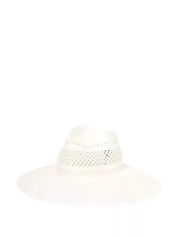 Borsalino Perforated Wide-brim Hat - White