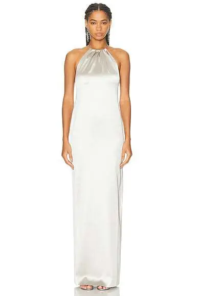 Ralph Lauren Corra Stretch Satin Evening Dress