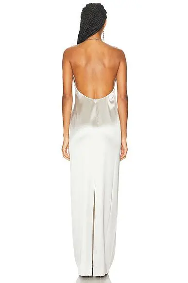 Ralph Lauren Corra Stretch Satin Evening Dress