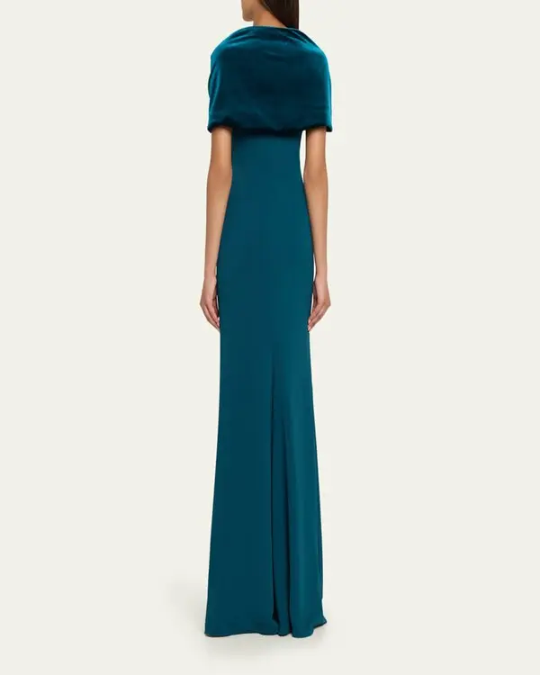 Badgley Mischka A-line Sweetheart Gown With Velvet Cape