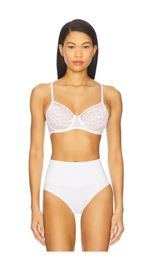 Natori Flora Unlined Balconette Bra - White