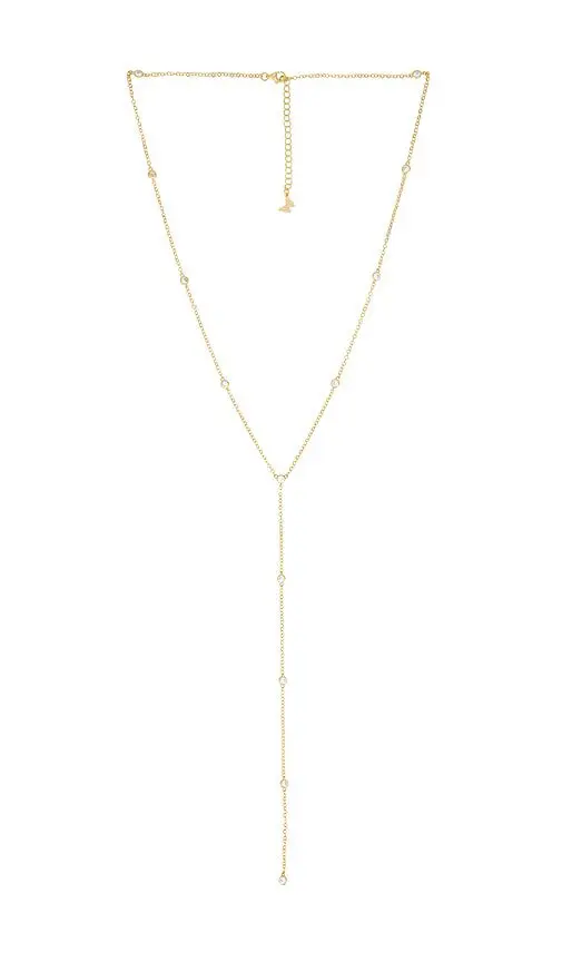 BY ADINA EDEN Bezel Station Lariat Necklace - Gold