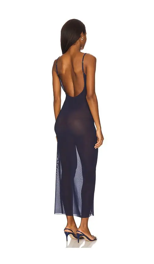WeWoreWhat Mesh Scoop Maxi Slip Dress