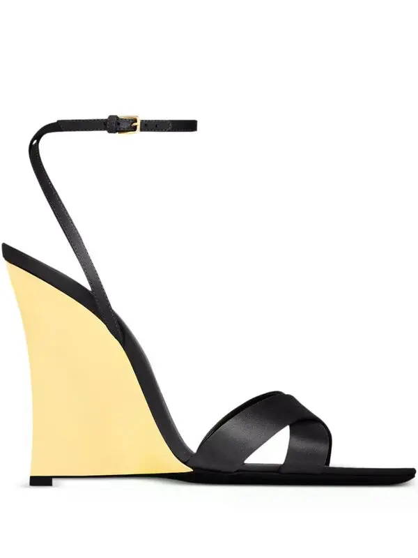 Saint Laurent 110mm Crossover-straps Wedge Sandals