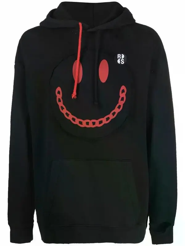 Raf Simons X Smiley Distressed-finish Hoodie