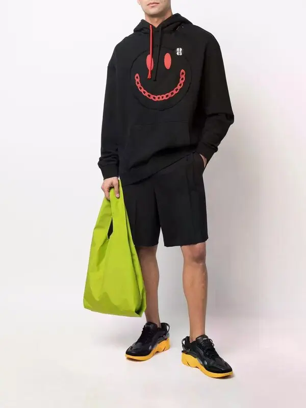 Raf Simons X Smiley Distressed-finish Hoodie