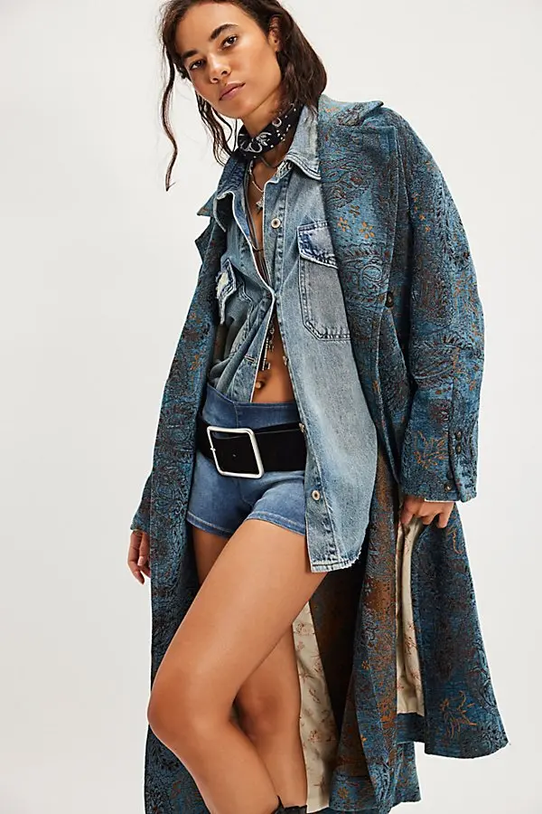 Free People Micah Duster - Blue Paisly