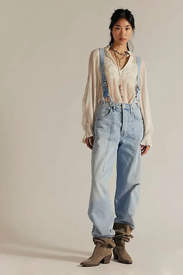Free People We The Free Berkley Suspender Jeans - Homecoming