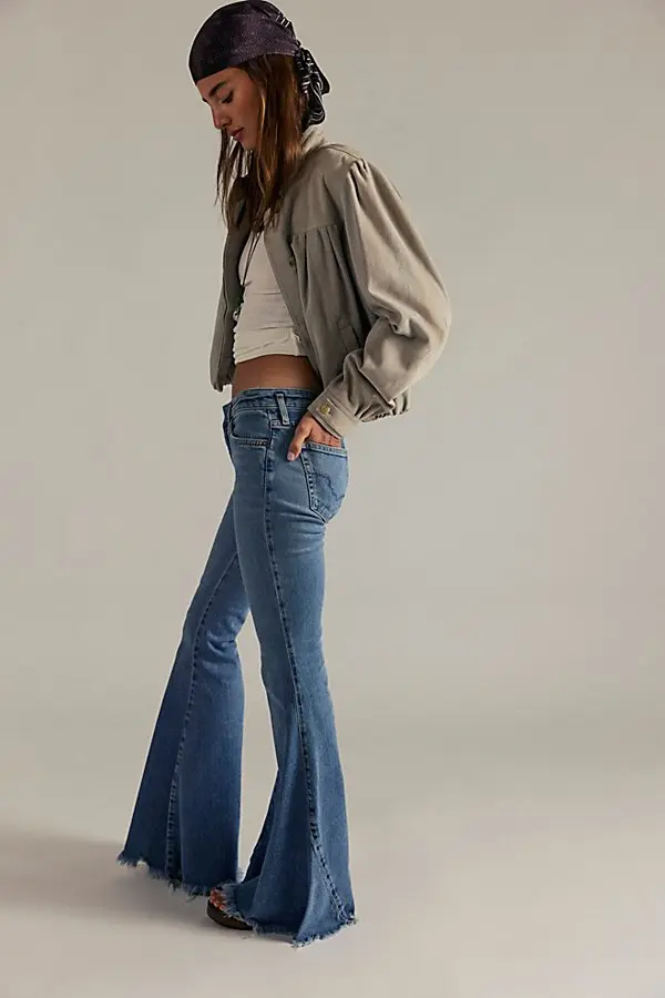 Free People We The Free Emre Low-rise Flare Jeans - Poppy Blue