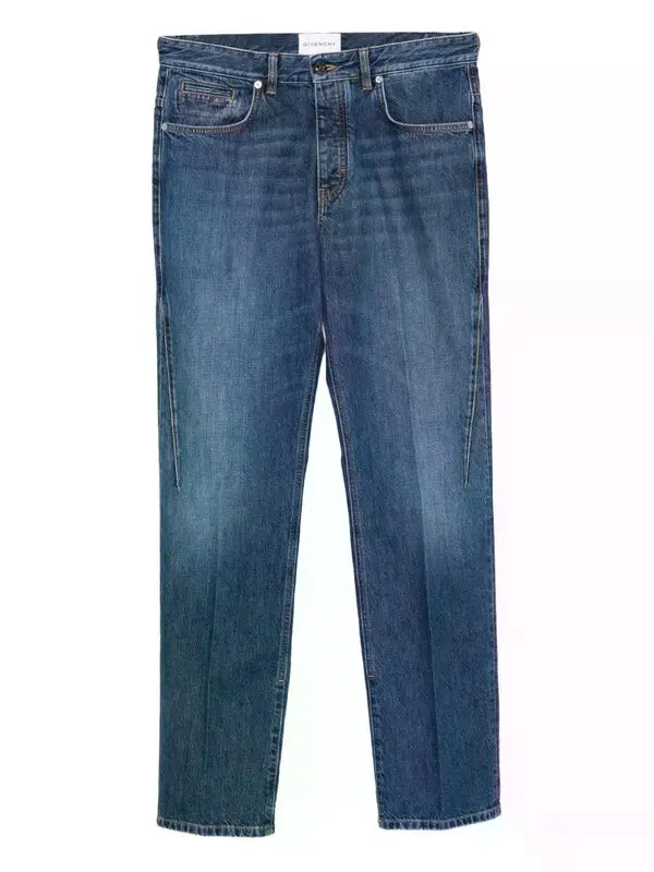 Givenchy Logo-embroidered Straight Leg Jeans - Blue