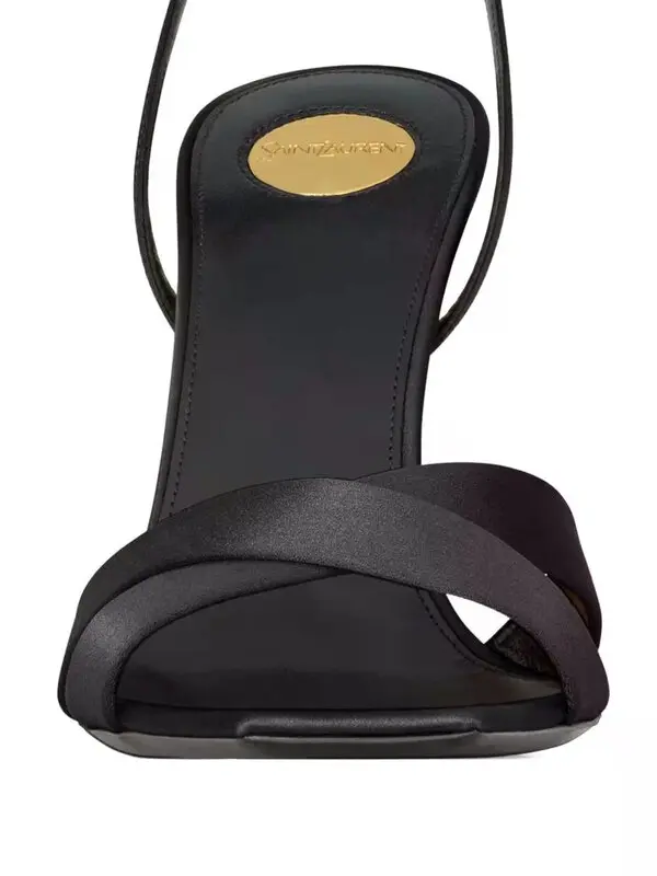 Saint Laurent 110mm Crossover-straps Wedge Sandals - Black