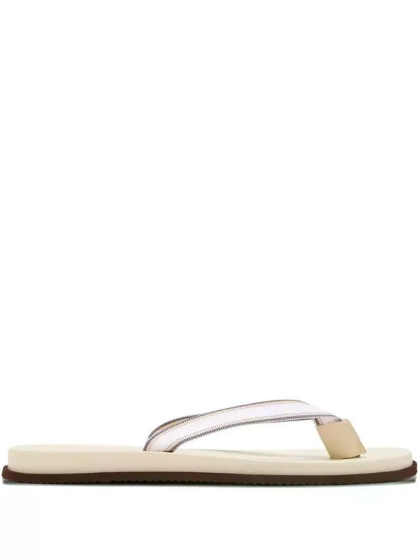 Brunello Cucinelli Striped Thong Sandals - Neutrals