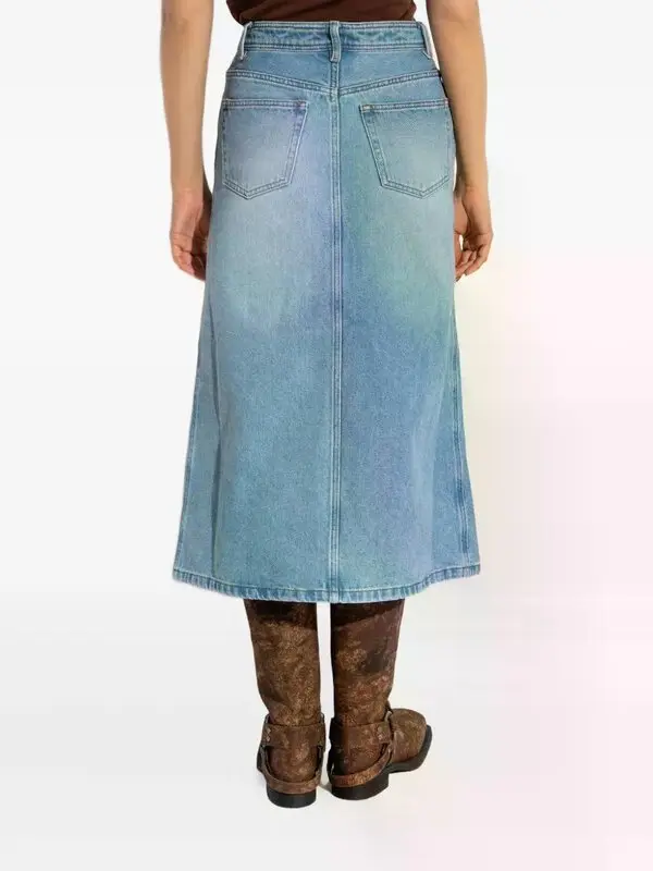 A.p.c. Front-slit Denim Skirt - Blue