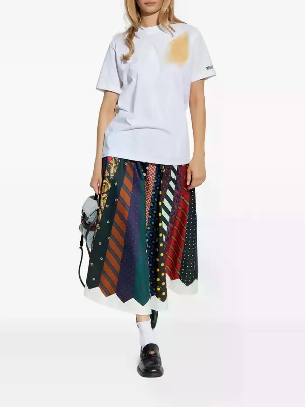 Moschino Tie-pattern Pleated Midi Skirt - 1888