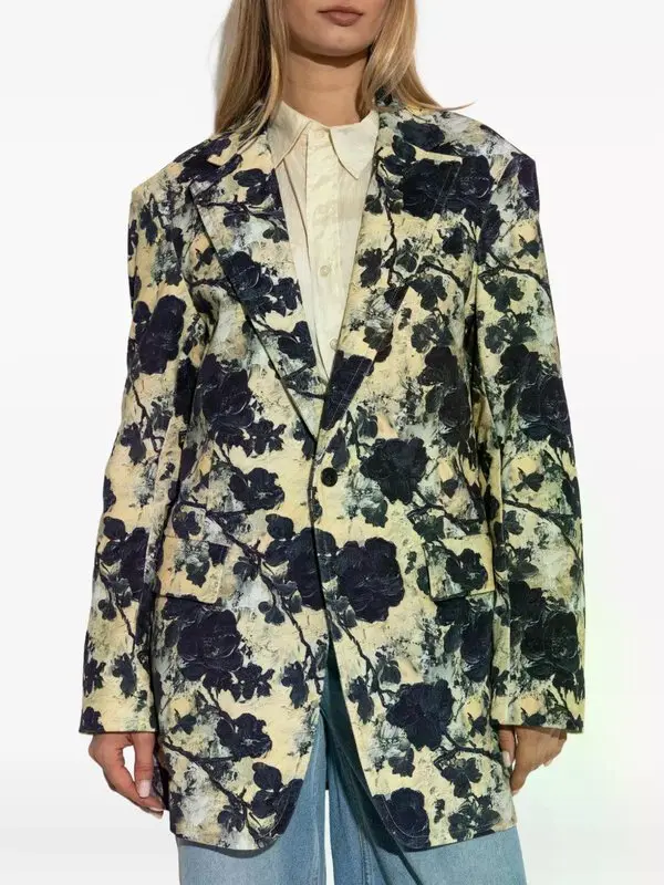 R13 Floral-print Single-breasted Blazer