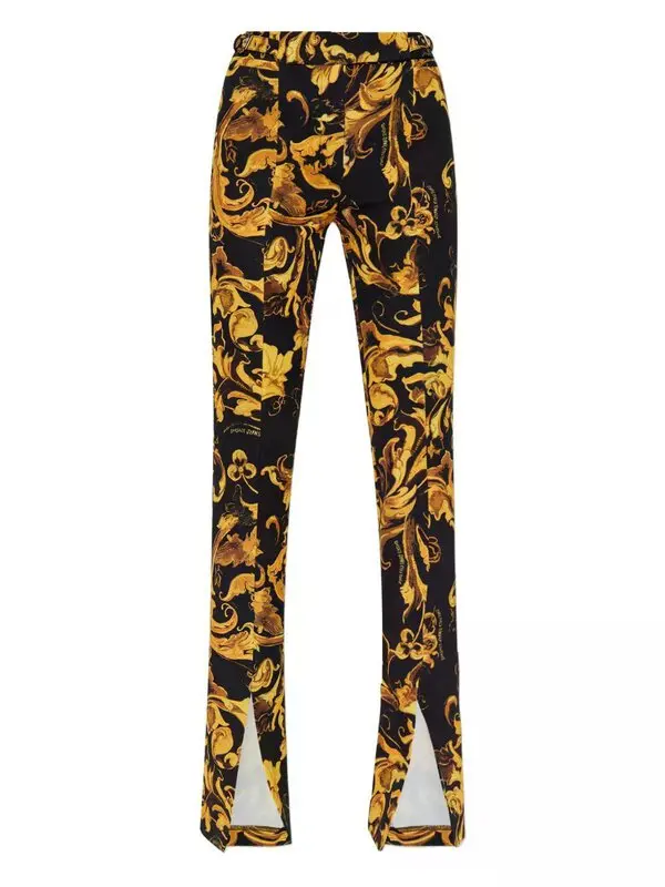 Versace Barocco-print Split-hem Trousers