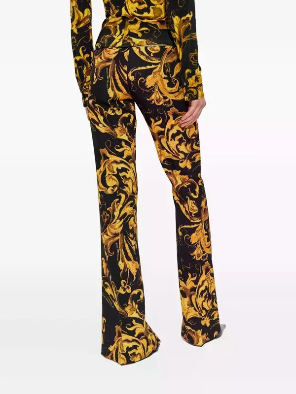 Versace Barocco-print Split-hem Trousers