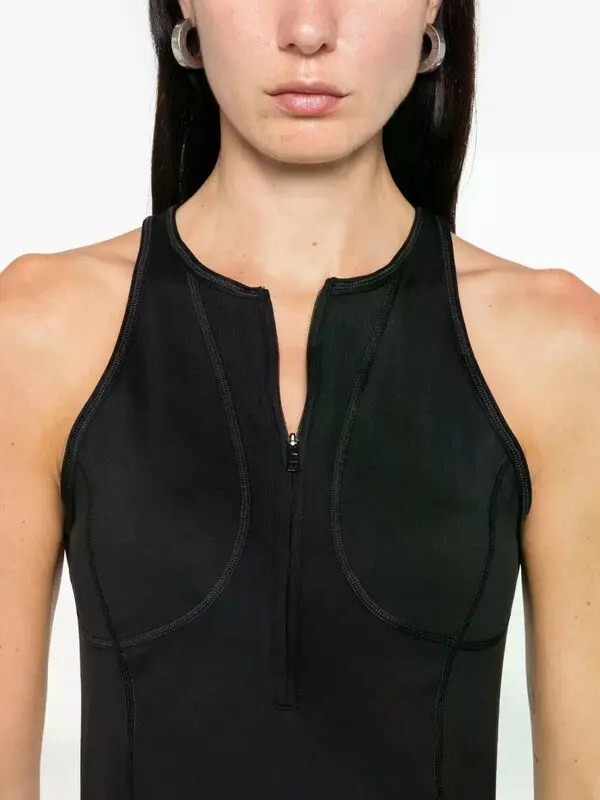 Adidas By Stella McCartney Zip-front Panelled Dress - Black
