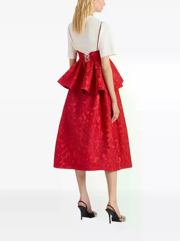 red satin peplum dress Red Zendaya Coleman Knee Length Cap Sleeve Dress Peplum Satin Prom Cel   Hoprom