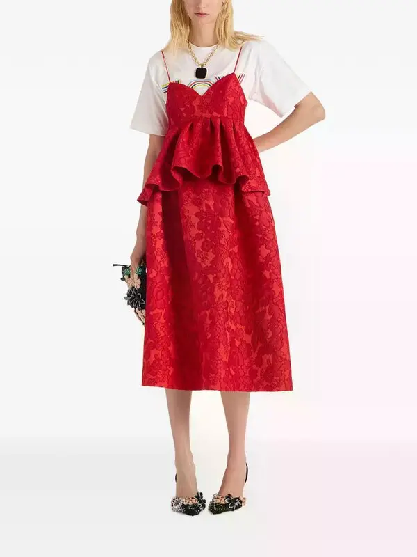 La DoubleJ Satine Peplum Midi Dress