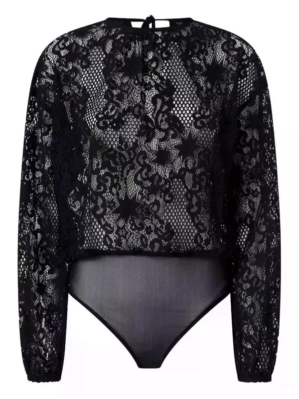 Pinko Lace Pattern Long-sleeve Bodysuit