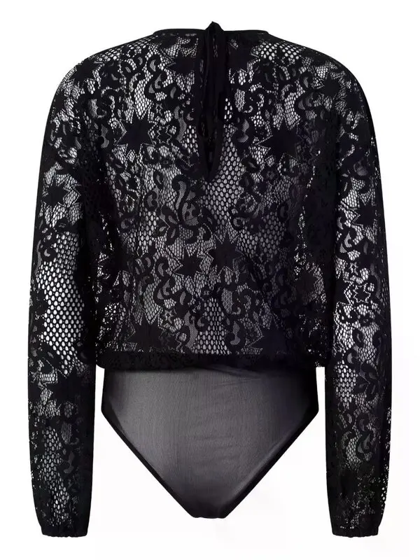 Pinko Lace Pattern Long-sleeve Bodysuit
