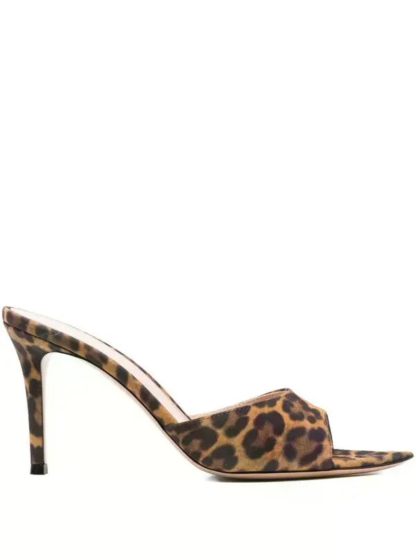 GIANVITO ROSSI 90mm Leopard Print Mules