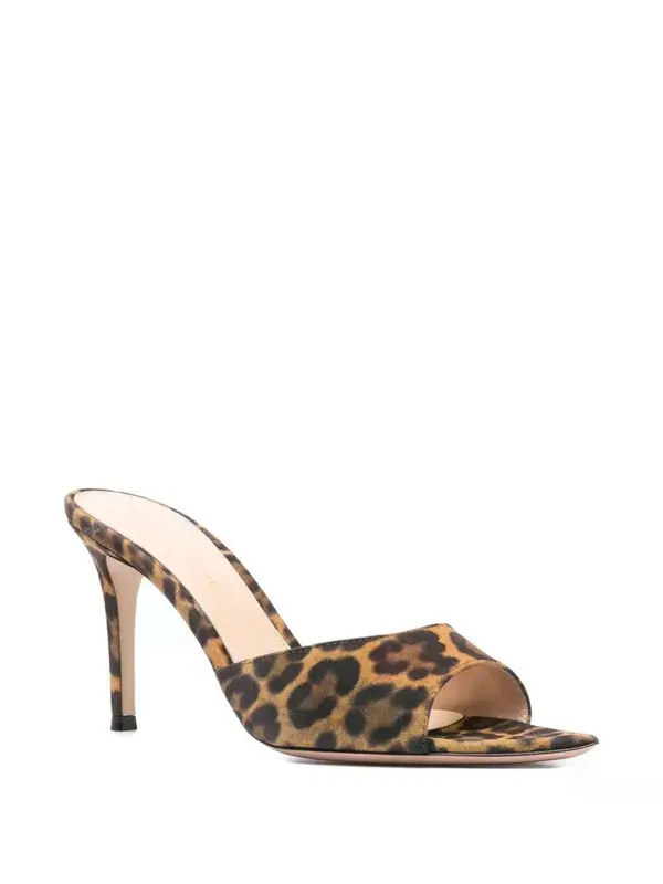 GIANVITO ROSSI 90mm Leopard Print Mules