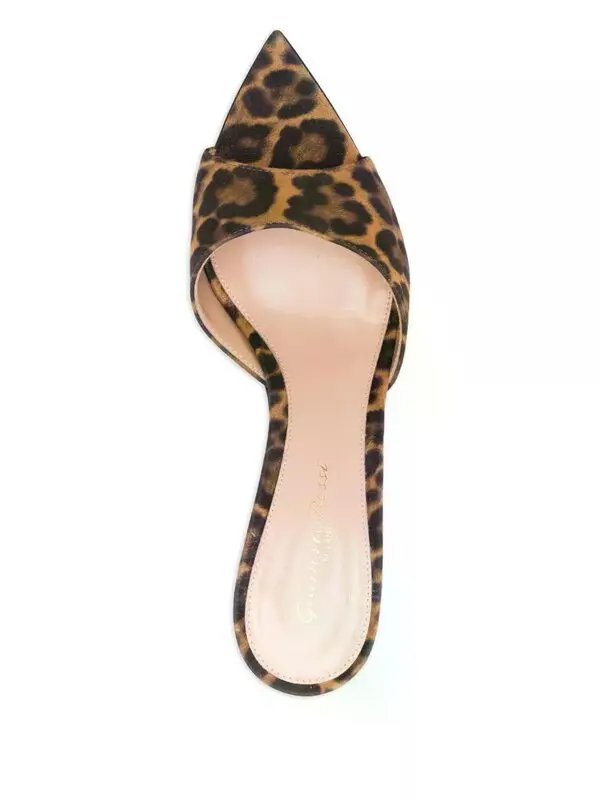 GIANVITO ROSSI 90mm Leopard Print Mules