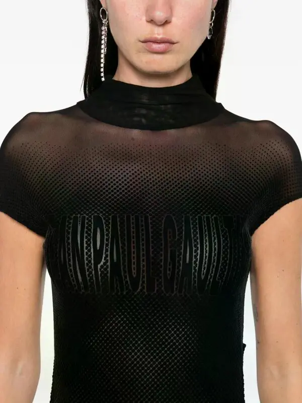JEAN PAUL GAULTIER Mesh-panelled Maxi Dress