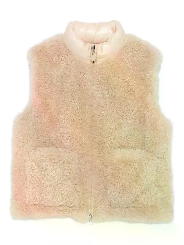 Moncler Quilted Shearling Vest - Neutrals
