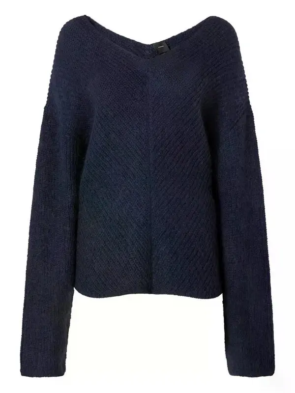 Pinko Herringbone-pattern V-neck Jumper
