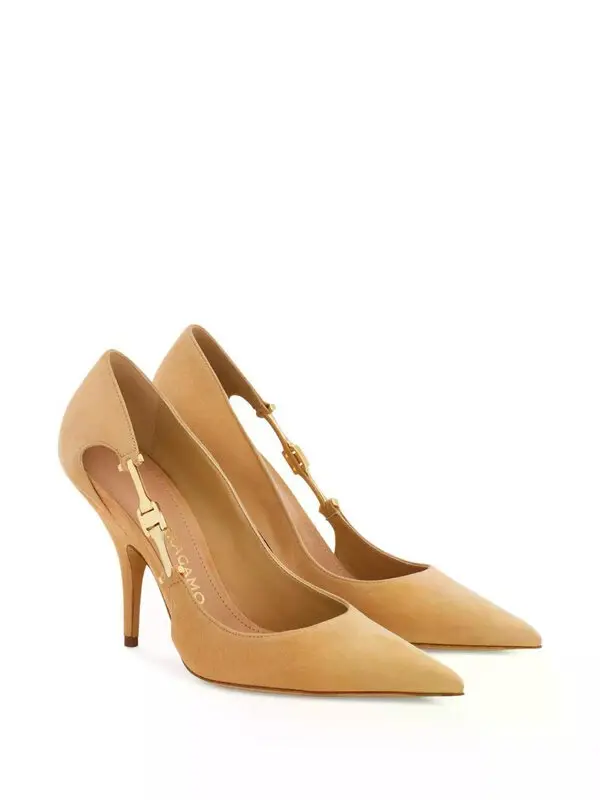 FERRAGAMO 95 Cut-out Buckle Pumps