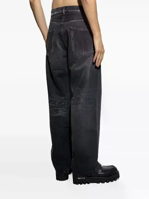 Moschino Logo-plaque Faded-wash Jeans