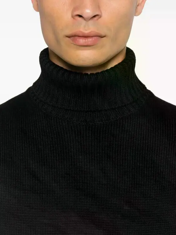 ZANONE Turtleneck Wool Sweater - Black