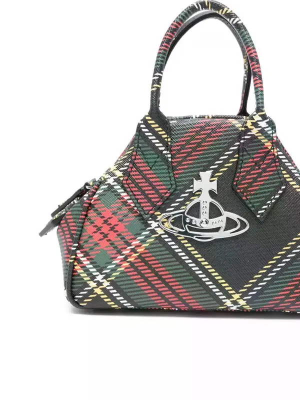 VIVIENNE WESTWOOD Mini Yasmin Tartan-check Cross Body Bag - Green