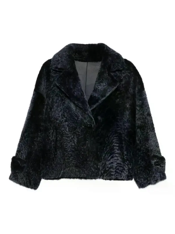 MANZONI 24 Shearling Button-closure Jacket - Blue