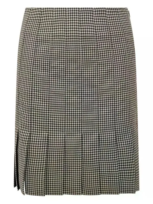 FERRAGAMO Gingham Pleated Mini Skirt