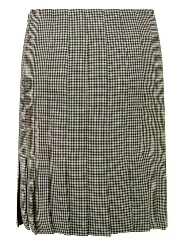 FERRAGAMO Gingham Pleated Mini Skirt