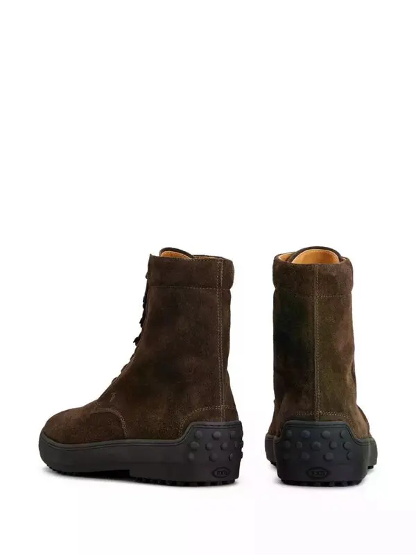 TOD'S Suede Combat Boots - Brown