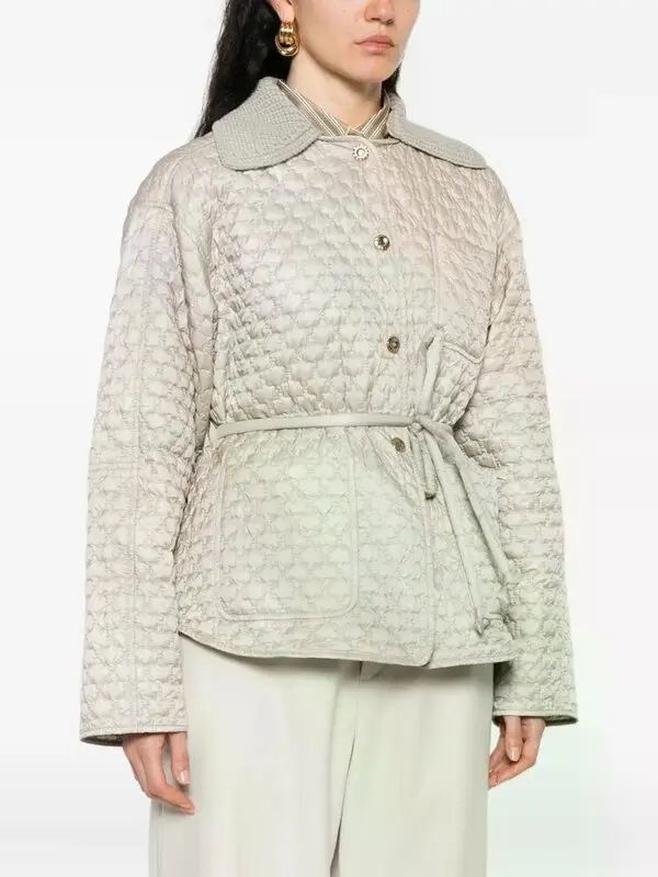 Moncler Quilted Jacket With Knit Collar