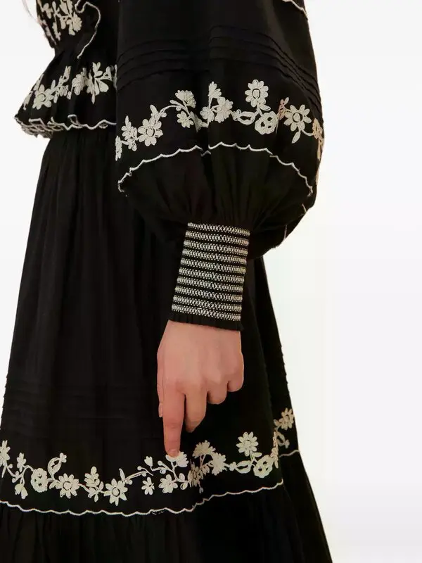 Farm Rio Embroidered Ruffled Top
