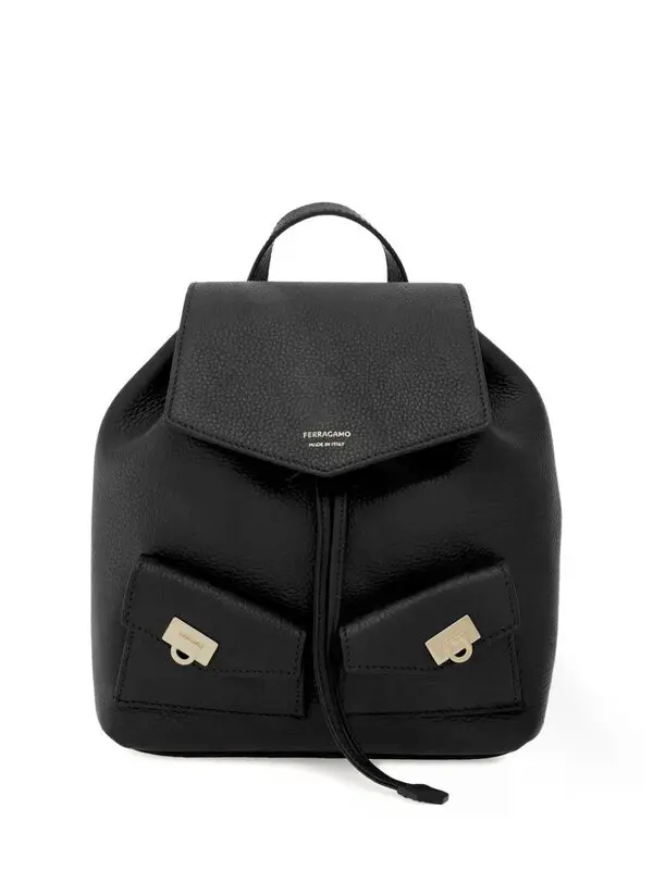 FERRAGAMO Mini Leather Backpack - Black